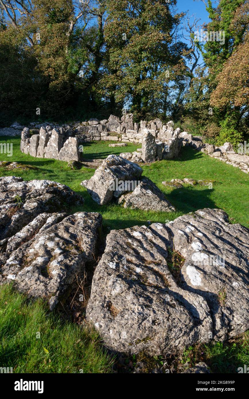 Din Lligwy stone settlement near Moelfre, Anglesey, North Wales Stock ...