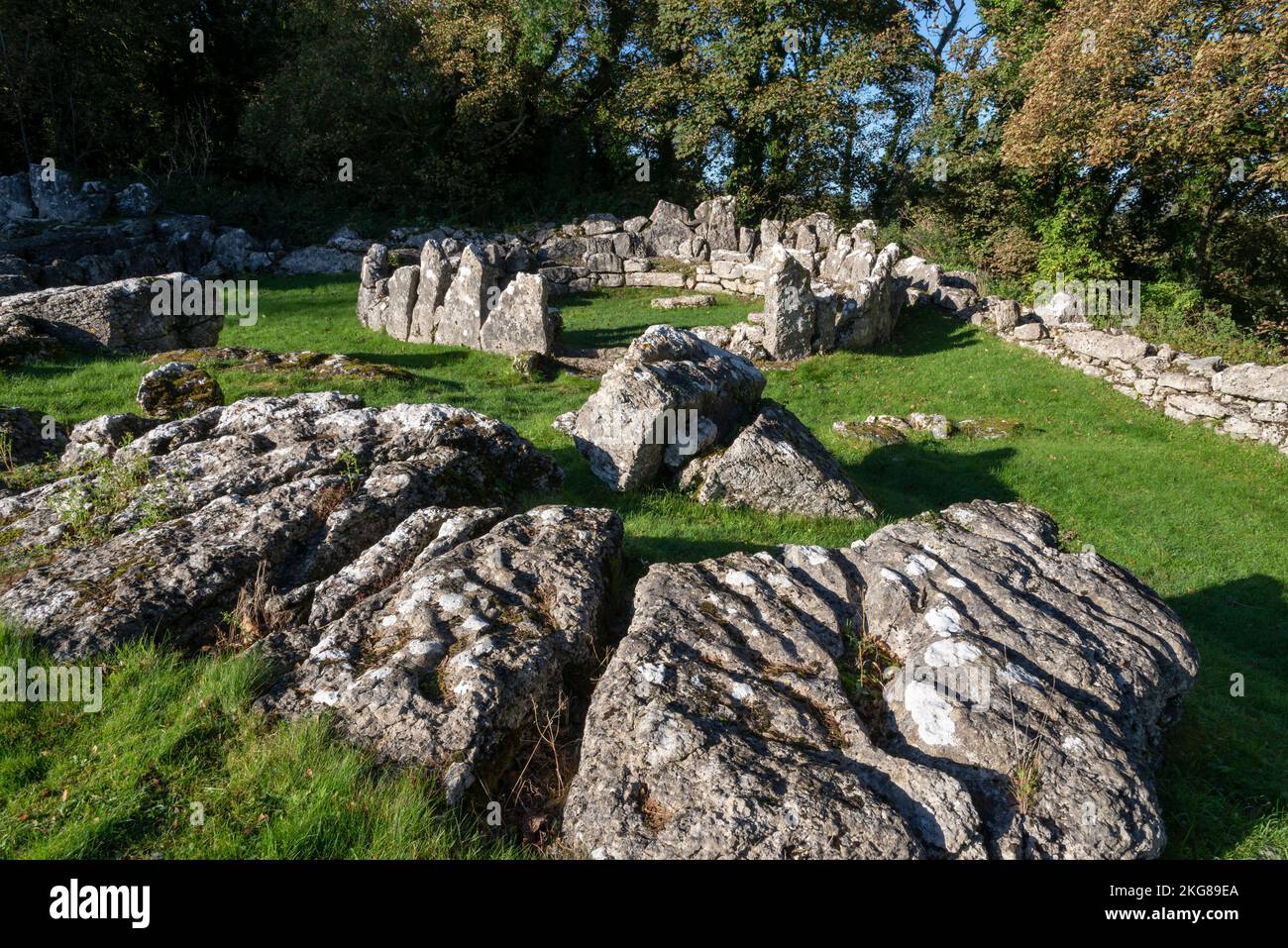 Din Lligwy stone settlement near Moelfre, Anglesey, North Wales Stock ...