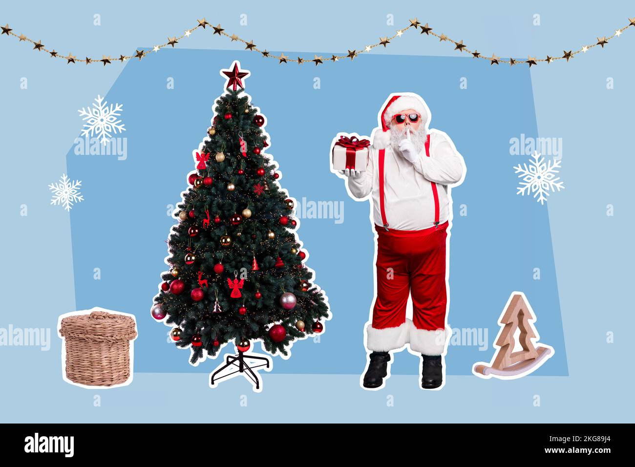 Creative photo 3d collage artwork poster postcard brochure of funny ...