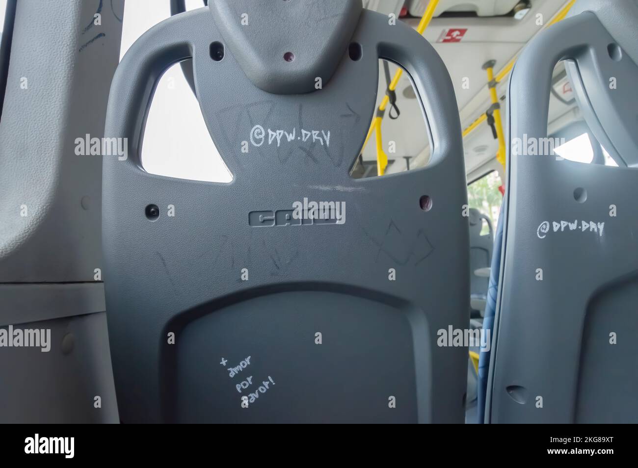 Campinas-sp,brasil-November 21,2022: view from inside an urban bus with ...