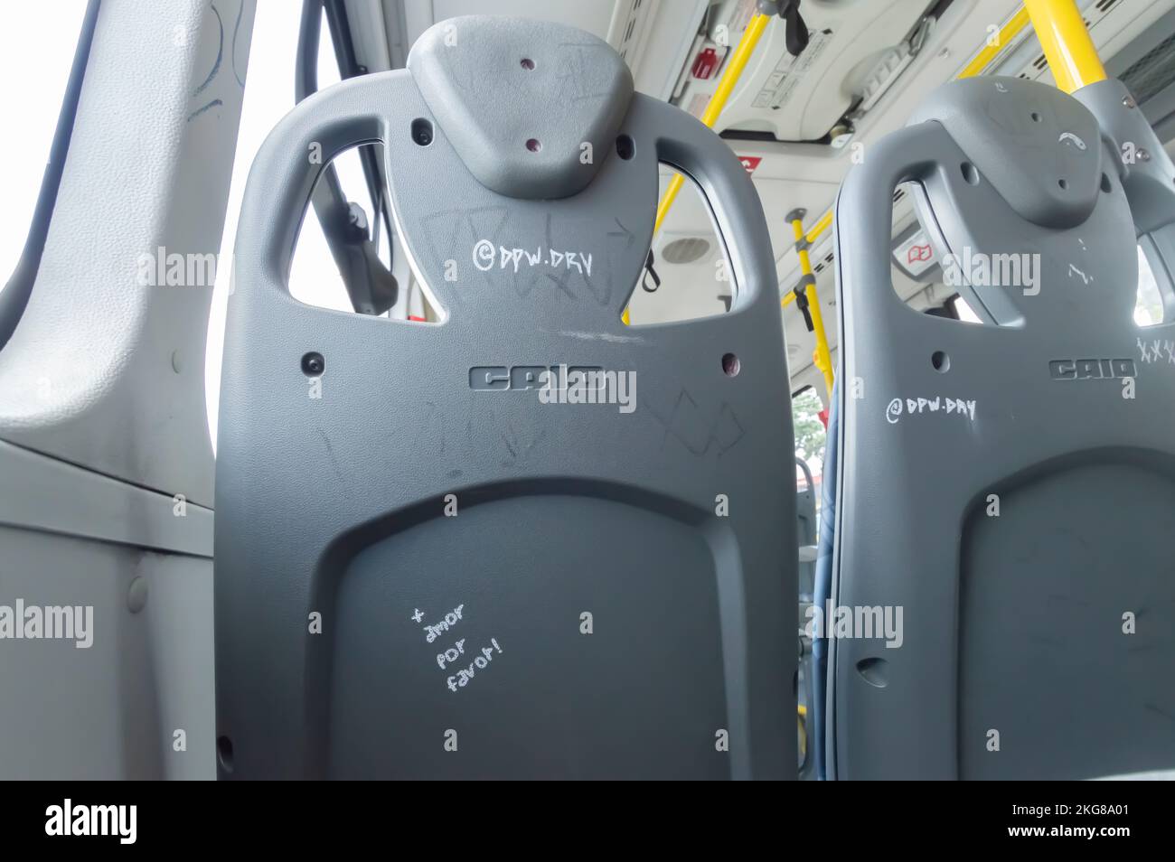 Campinas-sp,brasil-November 21,2022: view from inside an urban bus with ...