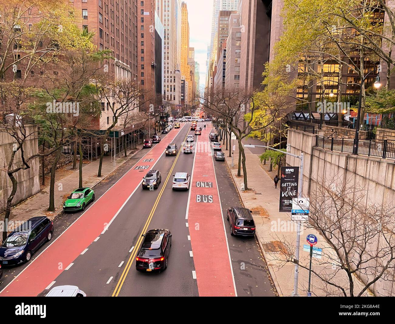 New York, NY, USA - Nov 22, 2022: View of 42nd St from Tudor City ...