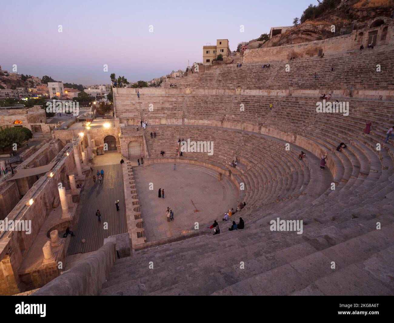Scenic view of ruins of old city, details of famous historical Roman ...