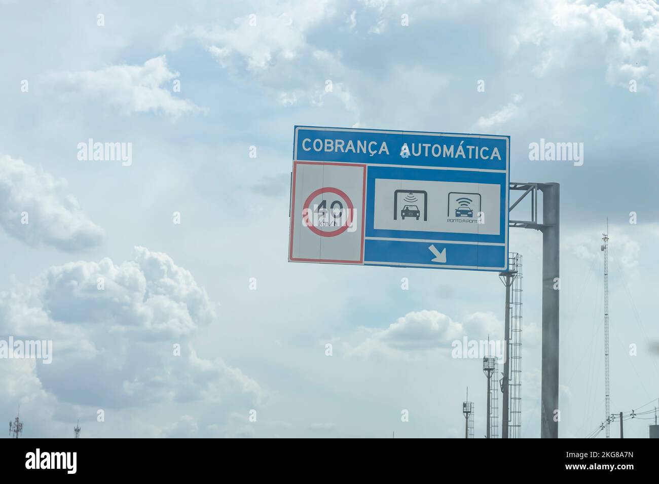 Toll warning sign hi-res stock photography and images - Alamy