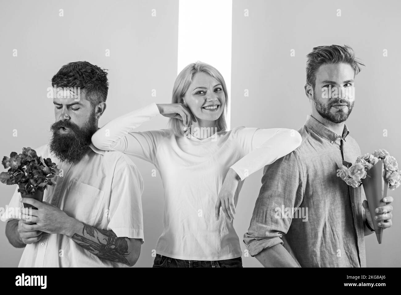 Girl likes to be in middle attention. Girl popular receive lot men ...