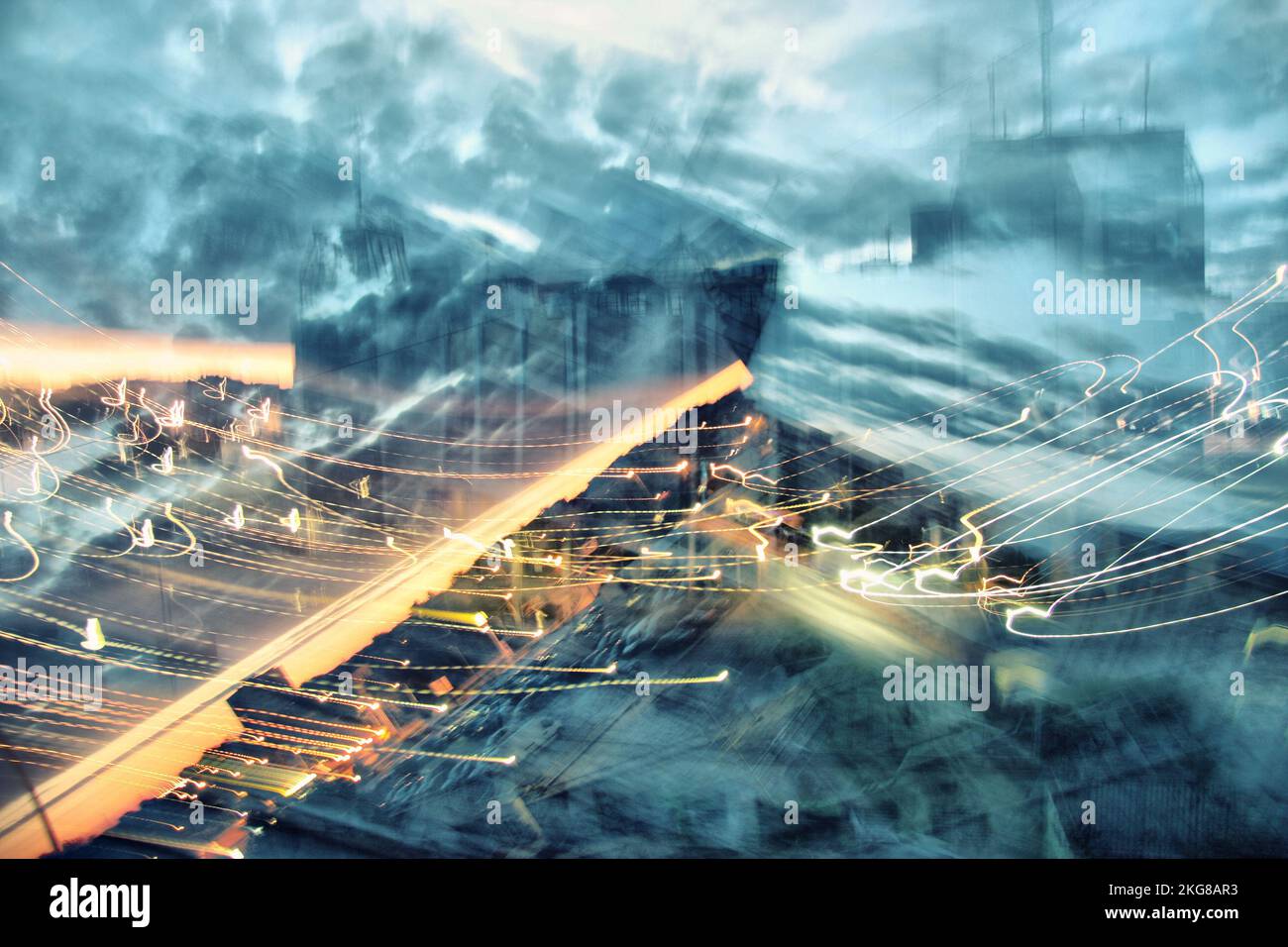 the photo was taken with a long exposure and dynamic movement Stock ...