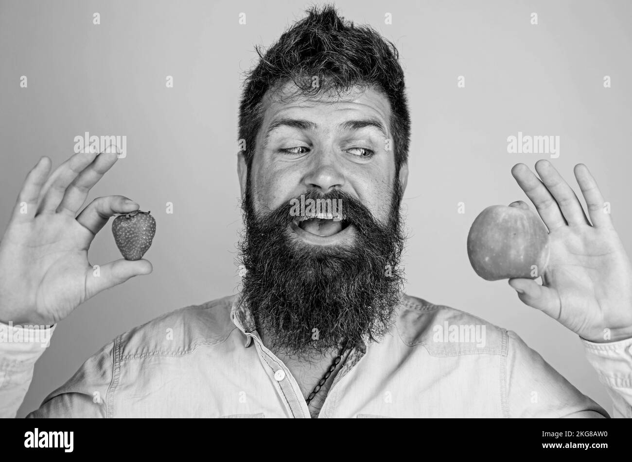 Vitamin fruit nutrition concept. Healthcare dieting vitamin. Man ...