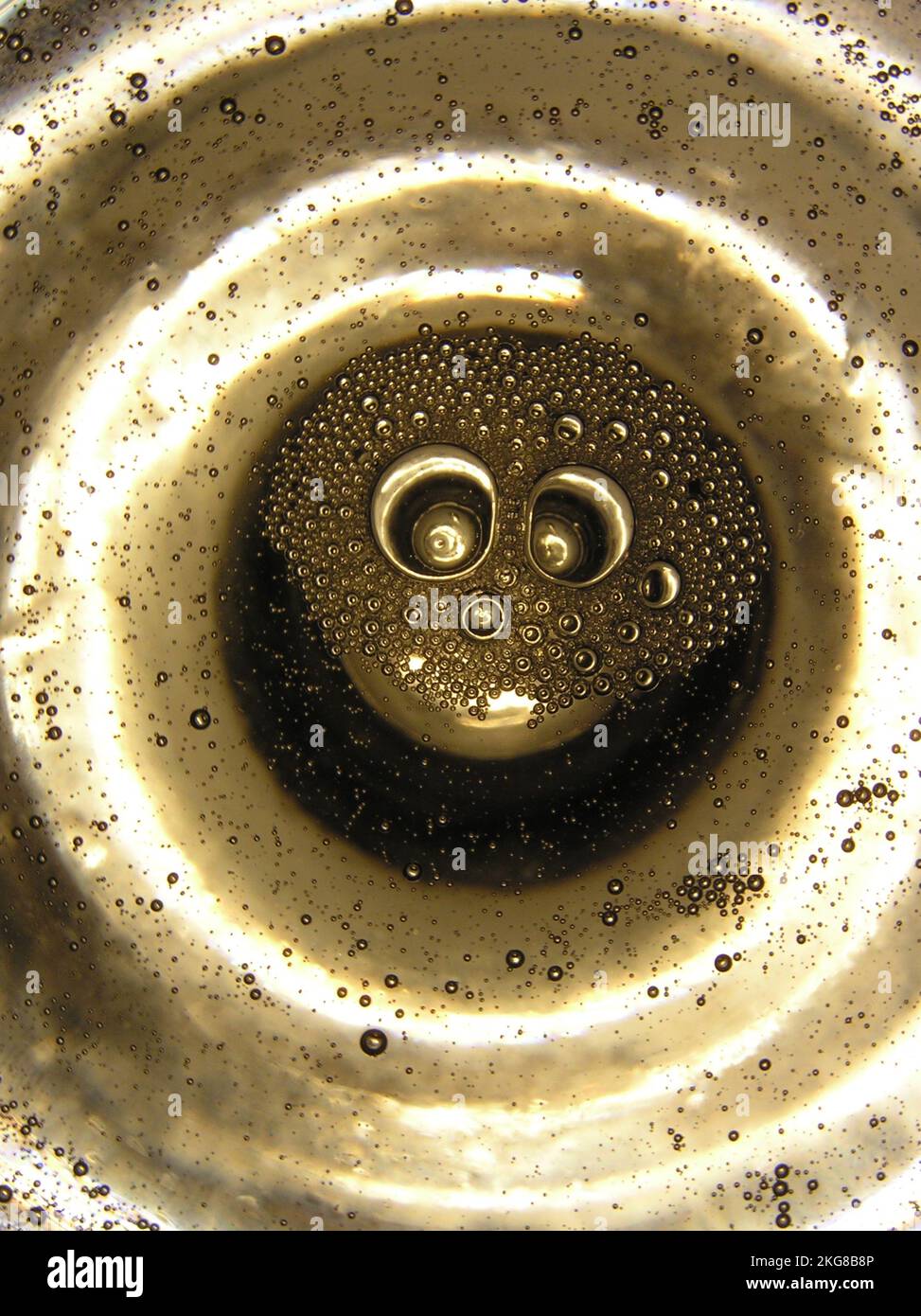 macro shot of bubbles, drops of fat on water look like space Stock ...