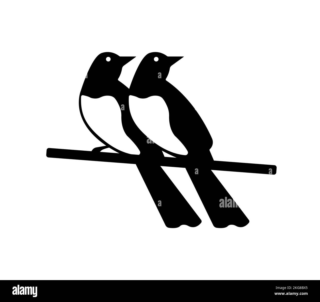 Two magpies Black and White Stock Photos & Images - Alamy