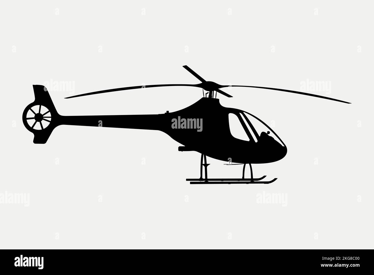 A simple light utility helicopter silhouette illustration Stock Vector ...