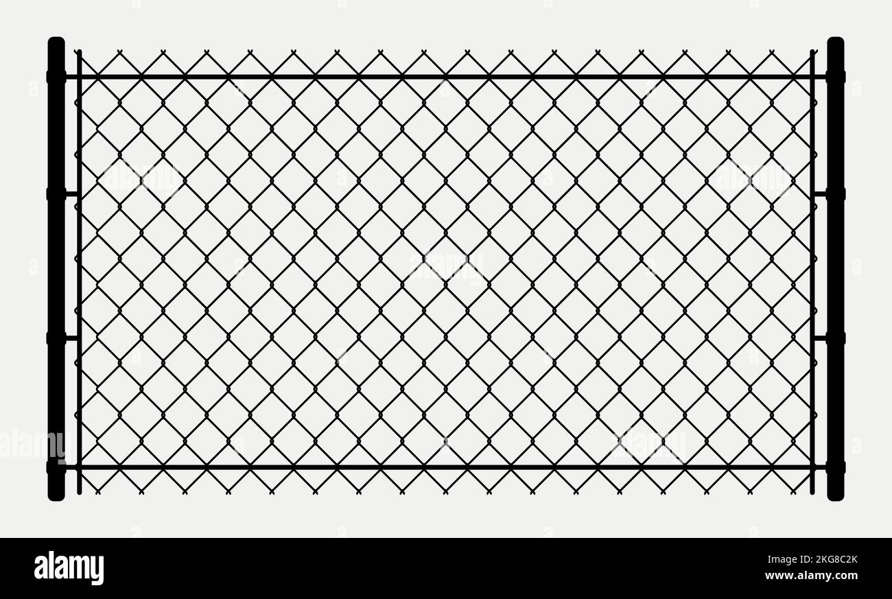 A simple metal chain fence silhouette vector illustration Stock Vector ...