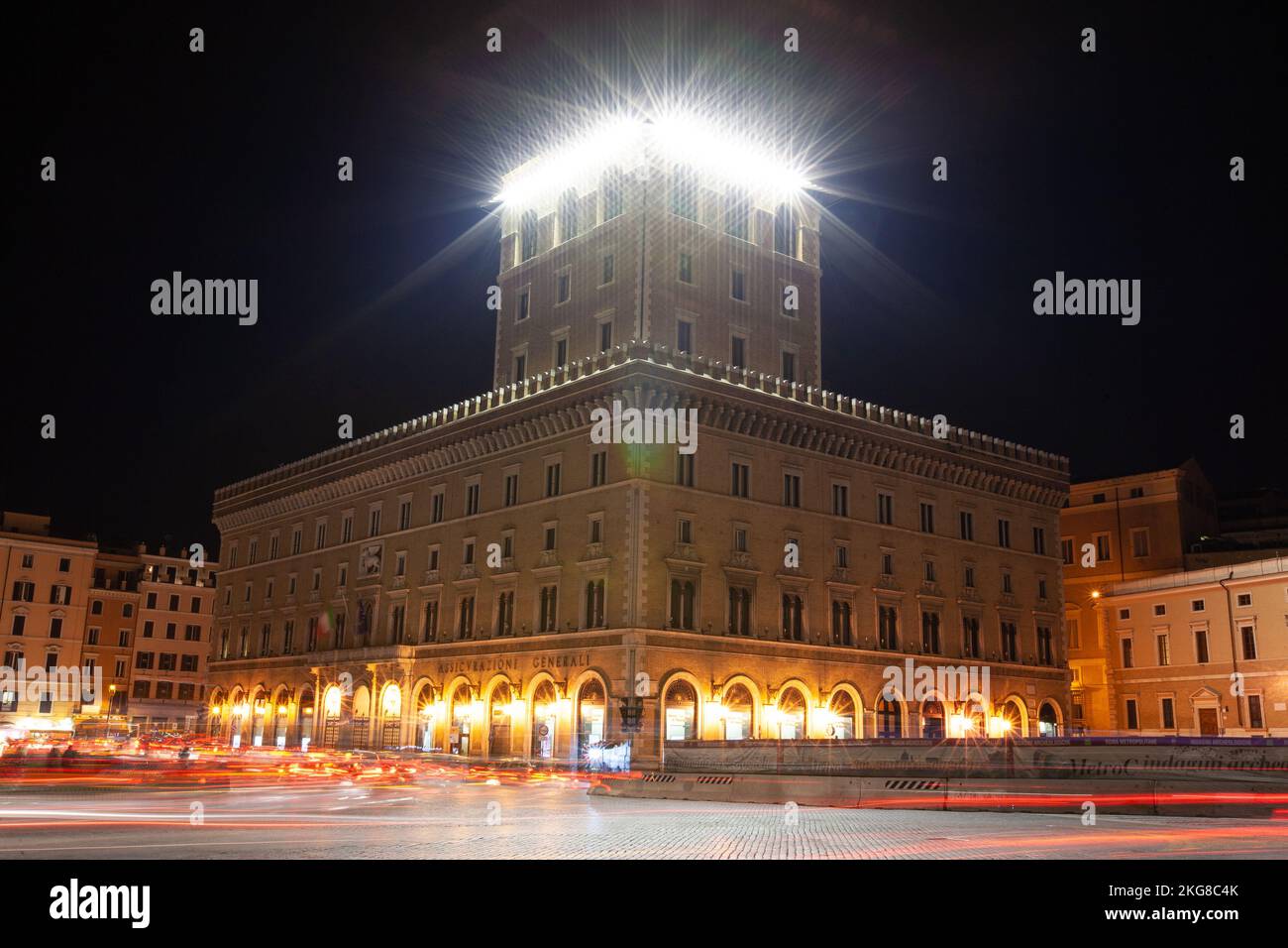 rome, italy, architecture, city center at night with backlight Stock ...