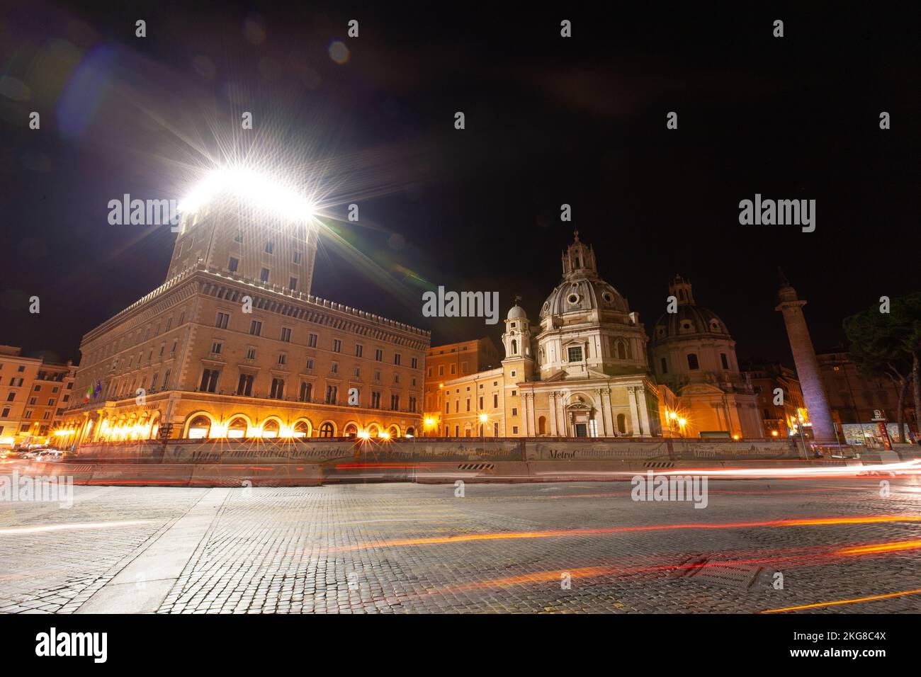 rome, italy, architecture, city center at night with backlight Stock ...