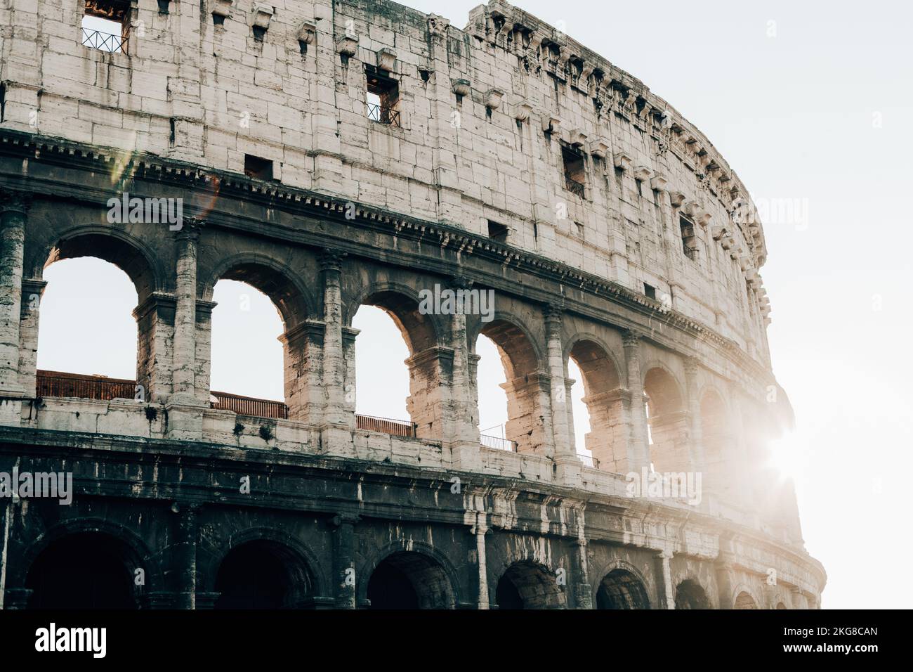 Rome, Italy, the Colosseum is an old ancient building of the battle of ...