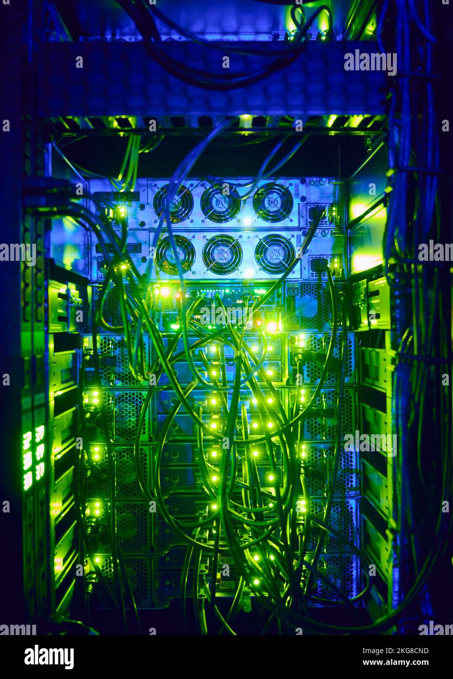 Illuminated network cables in server room Stock Photo - Alamy