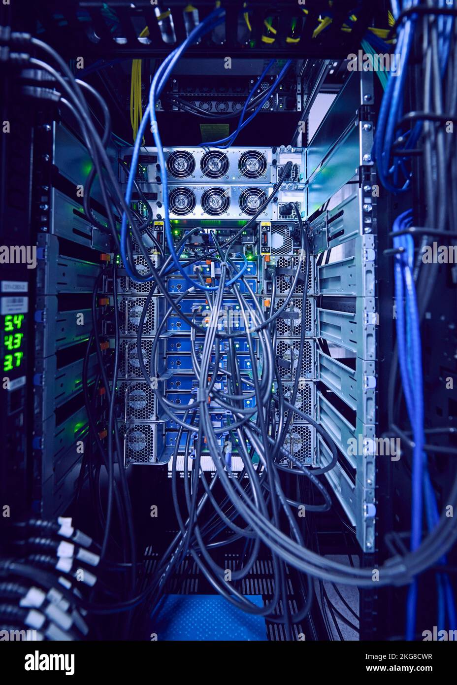 Network cables in server room Stock Photo - Alamy