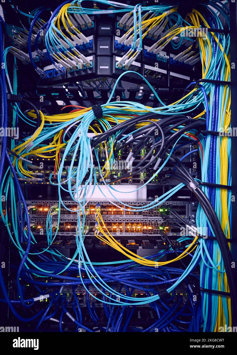 Network cables in server room Stock Photo - Alamy