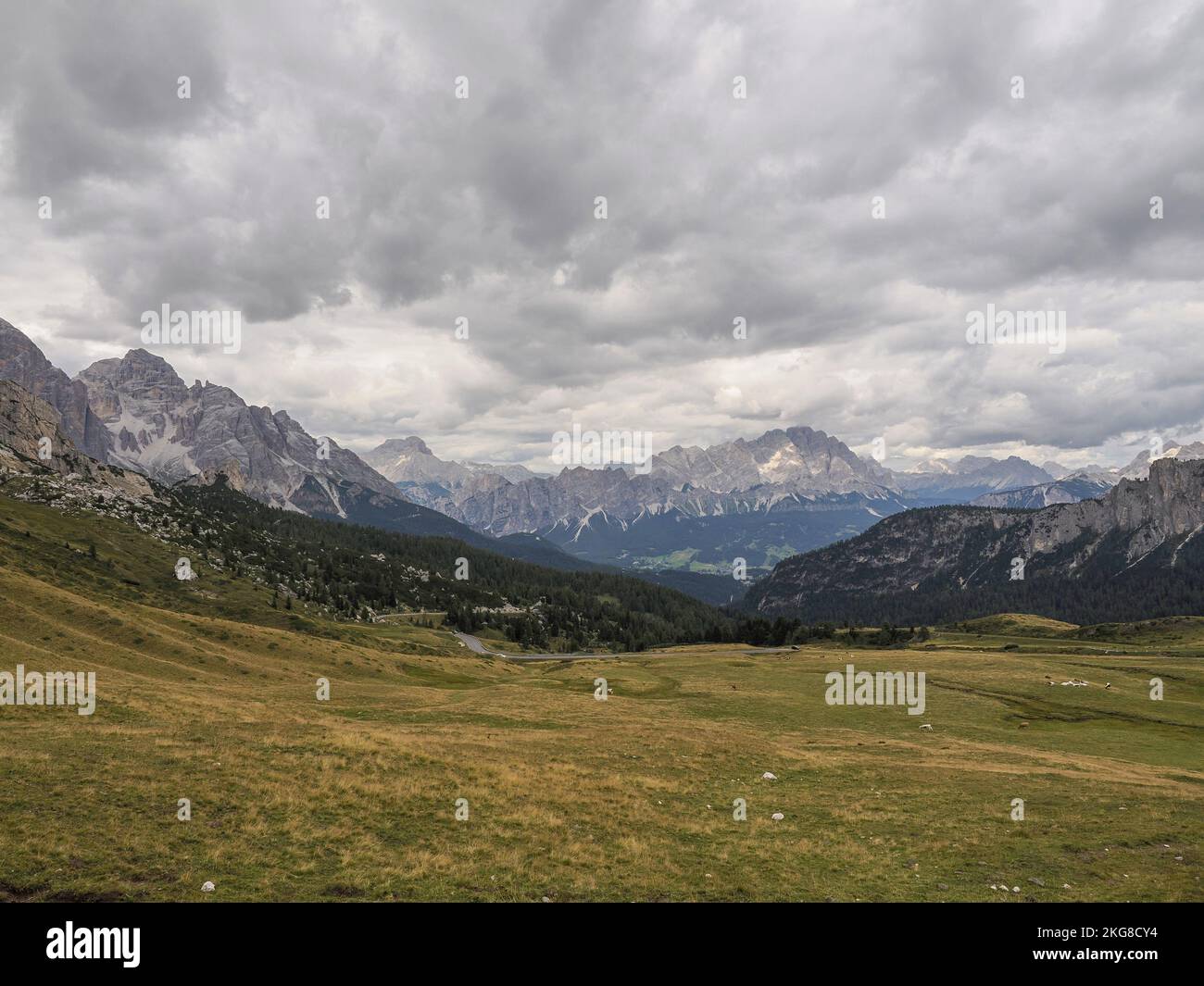Croda mountain above Cortina di Ampezzo in Dolomites panorama landscape ...