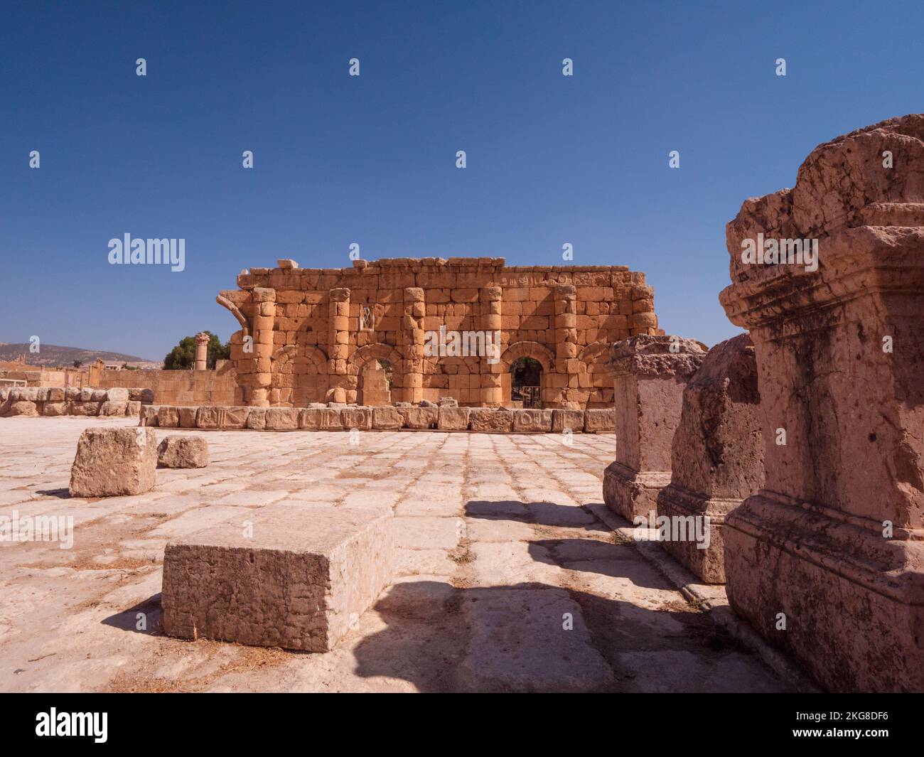 Scenic view of ruins of an old city, details of famous historical ...