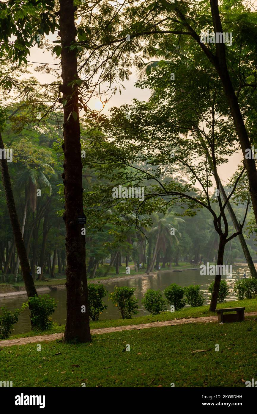 The Hanoi Botanical Gardens (Bach Thao Park) at sunset, Hanoi, Vietnam ...