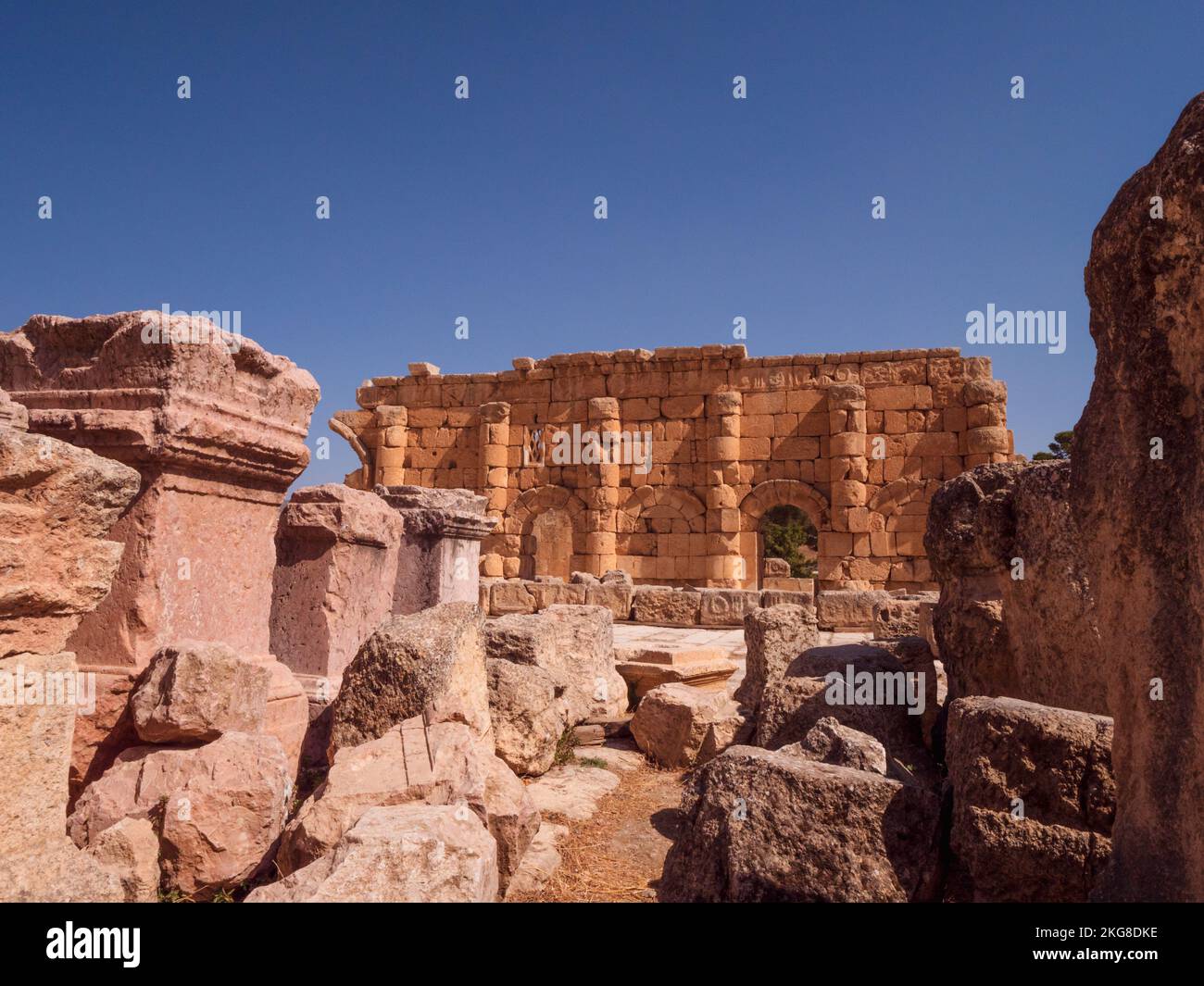 Scenic view of ruins of an old city, details of famous historical ...