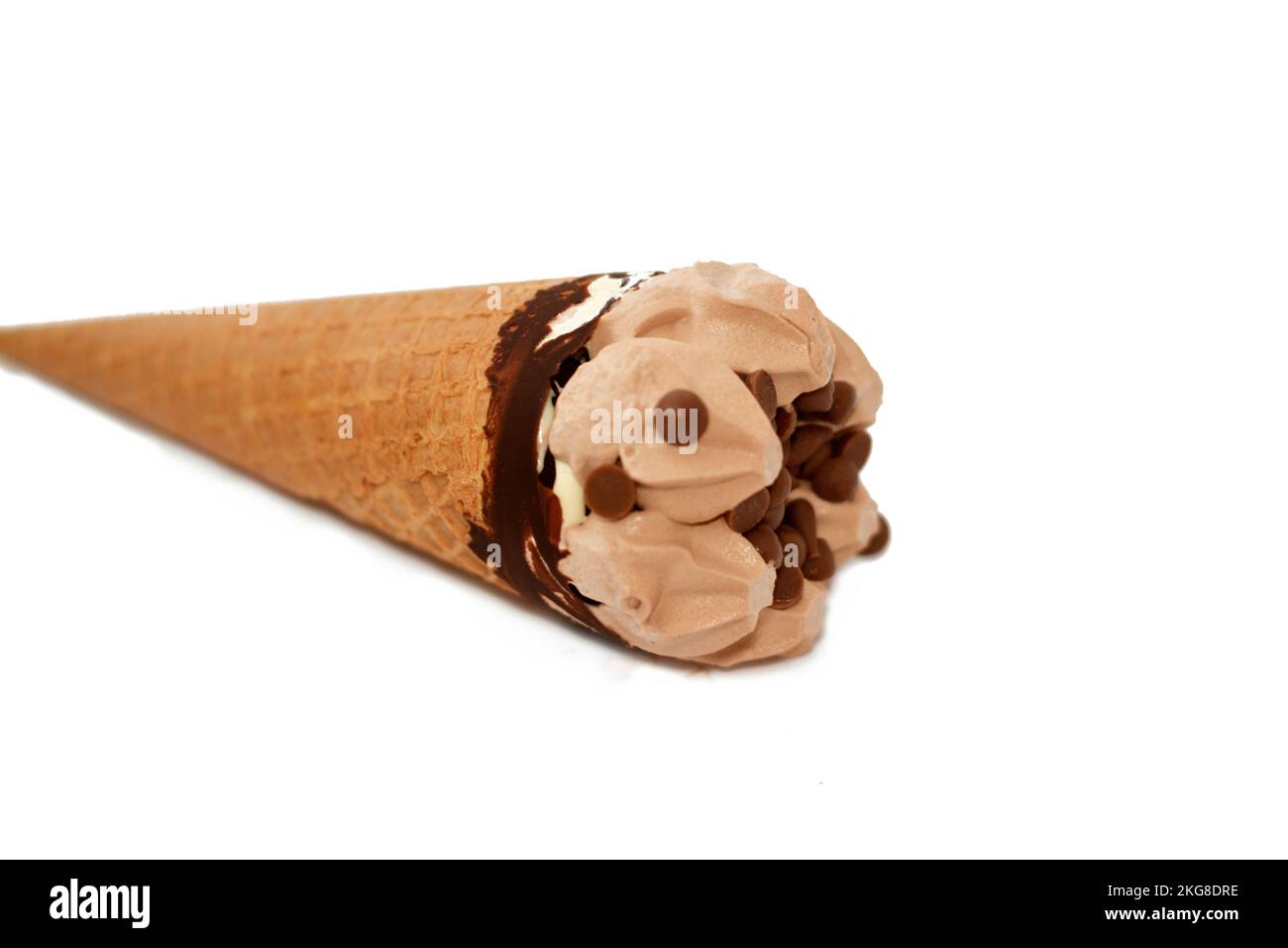 Ice cream of cocoa creamy chocolate cone with topping of chocolate ...