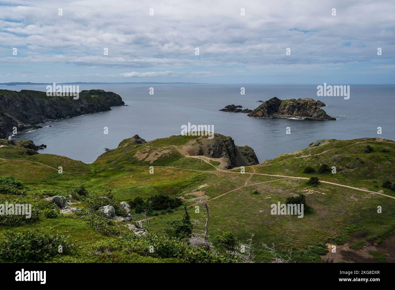 Canada, Labrador, Newfoundland, Twillingate, Sea coastline on cloudy ...