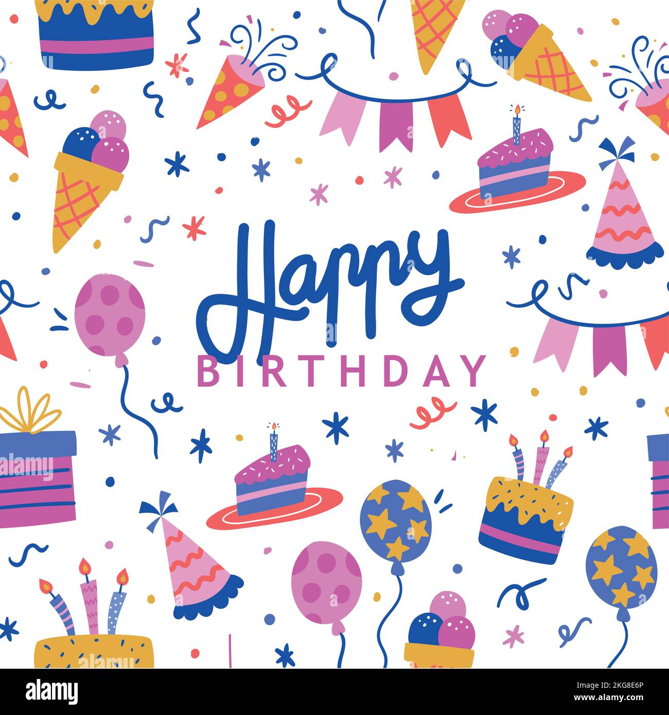 A vector design of a beautiful and colorful poster for Birthdays with ...