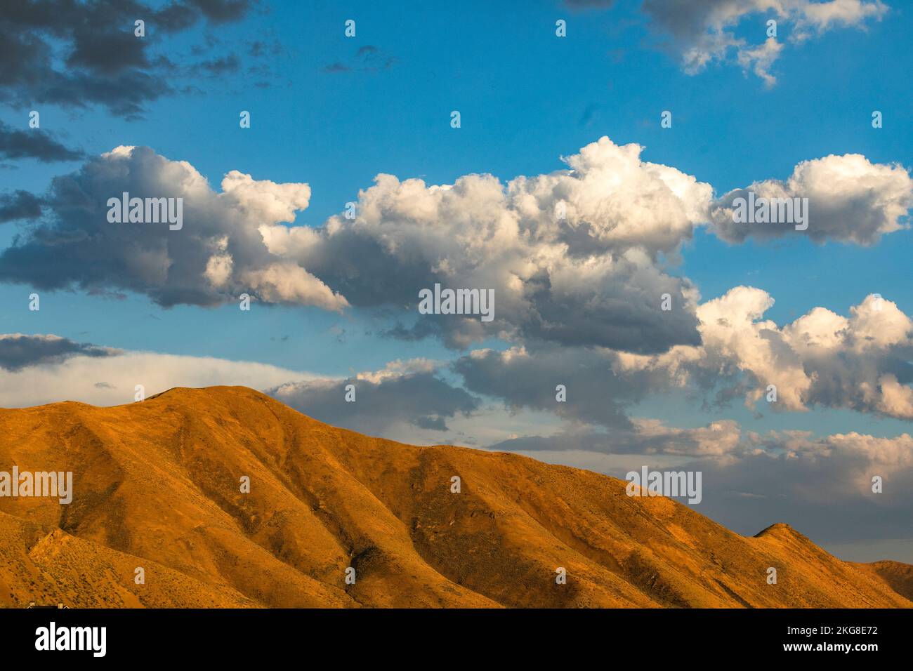 USA, Idaho, bellevue, Beautiful cumulus clouds over mountain Stock ...