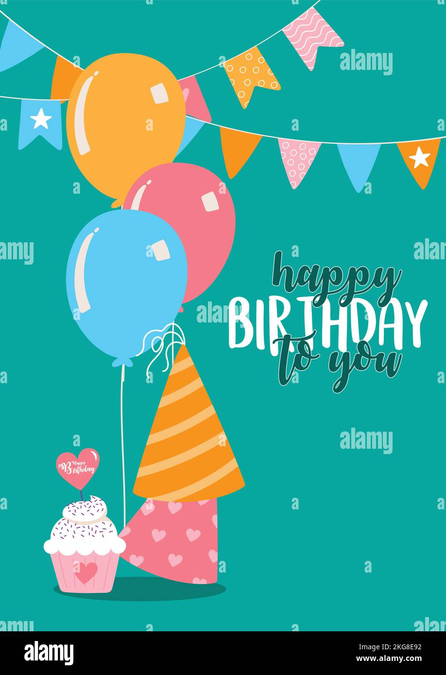 A vector design of a beautiful and colorful poster for Birthdays with ...