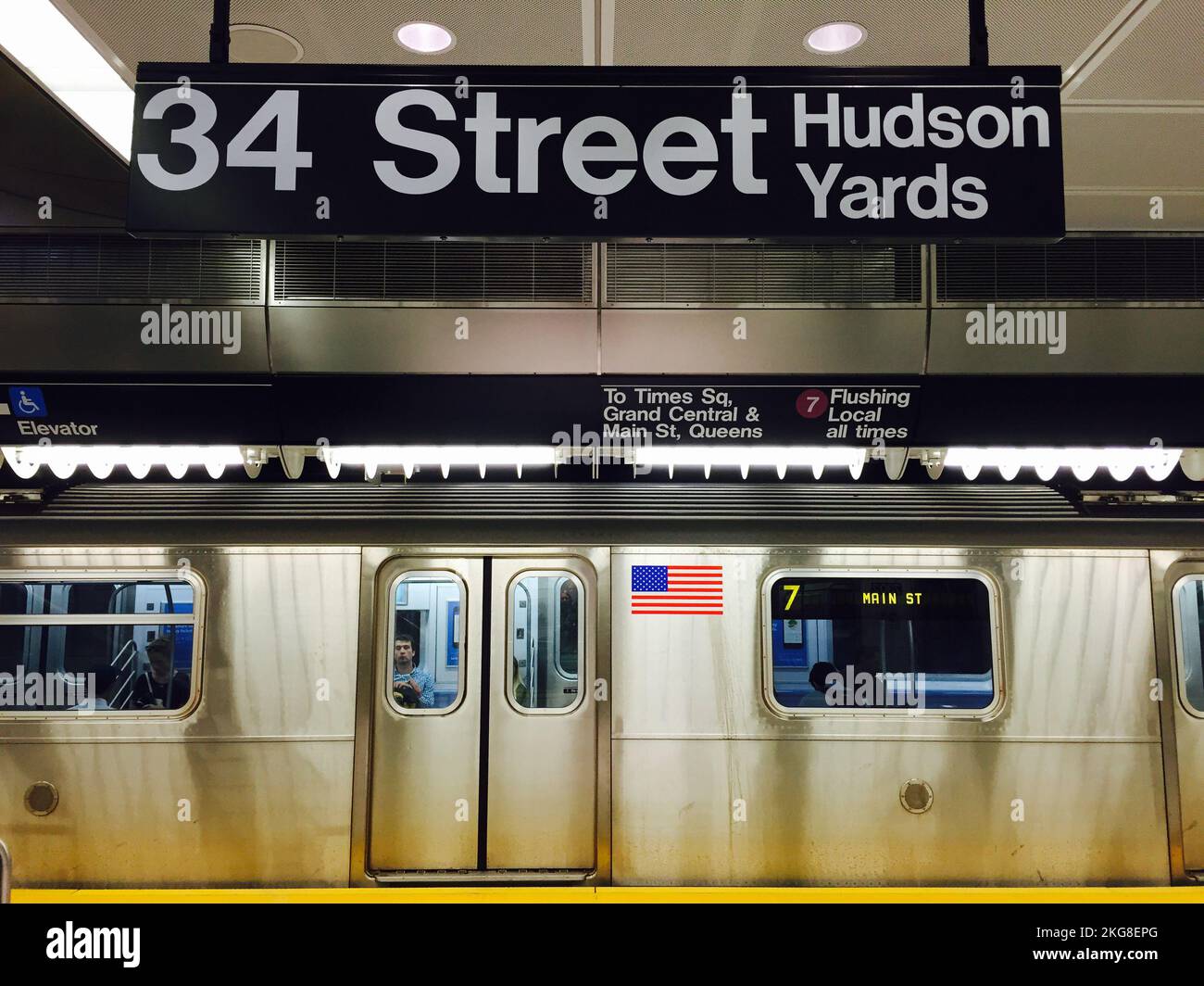 The Hudson Yards subway station 34th street in New York, United States ...