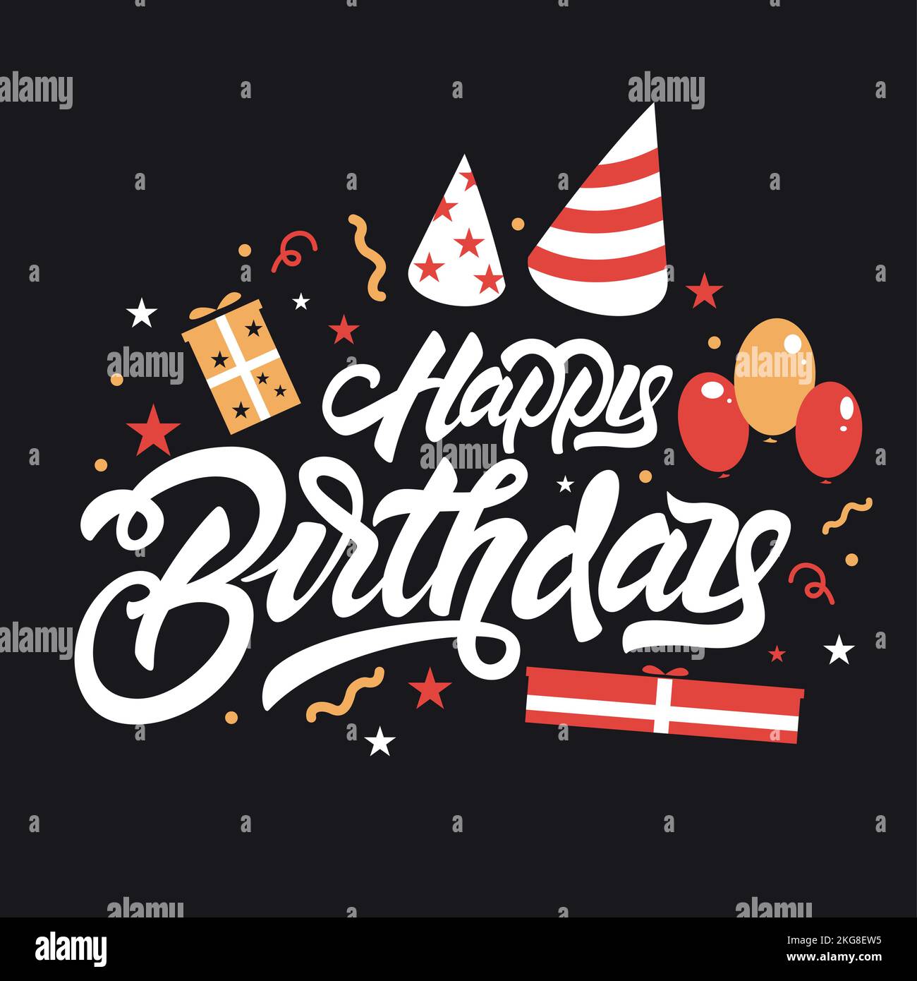A vector design of a beautiful and colorful poster for Birthdays with ...