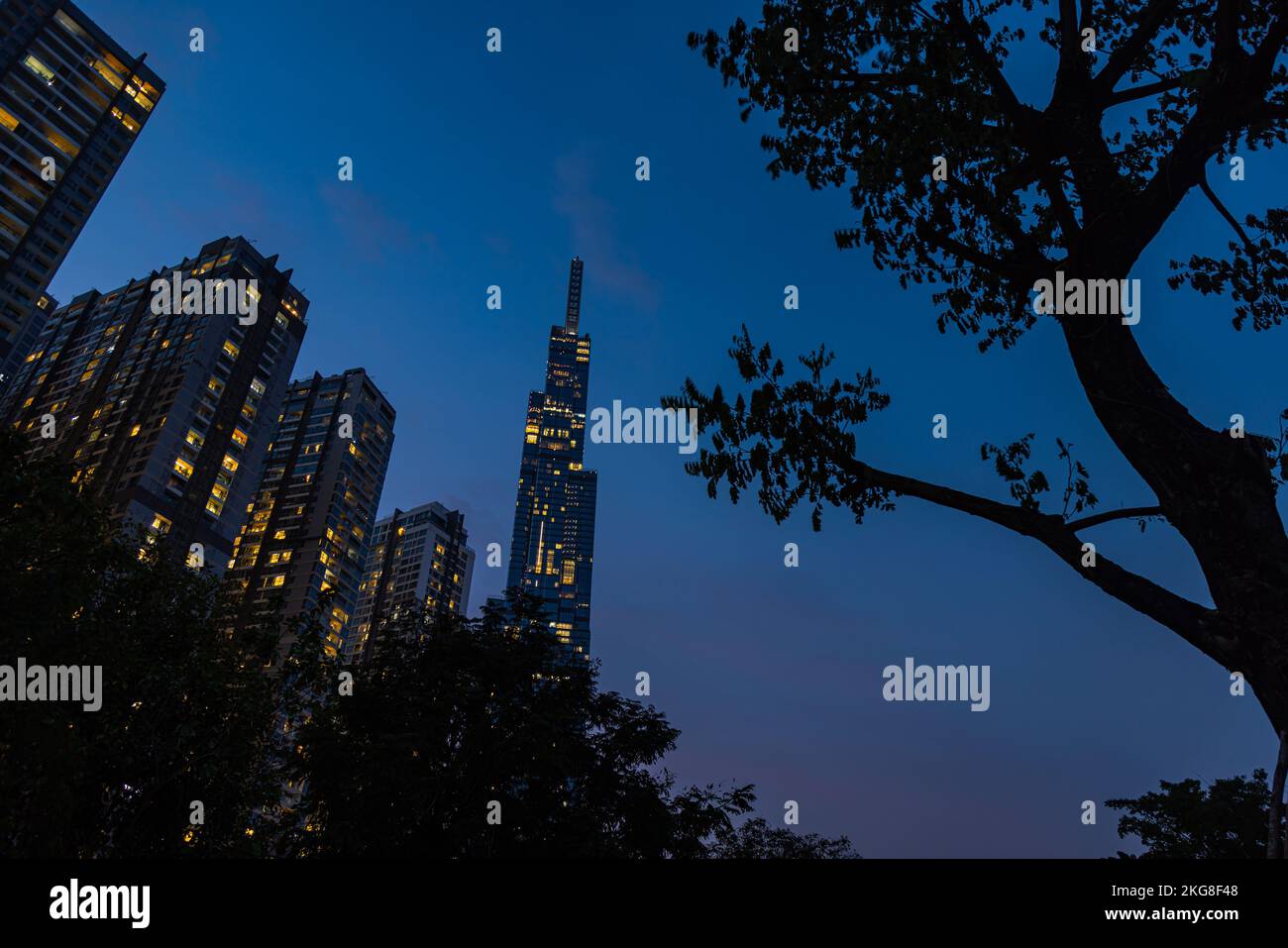 Ho Chi Minh City, Vietnam - November 08, 2022: Night view to the Saigon ...