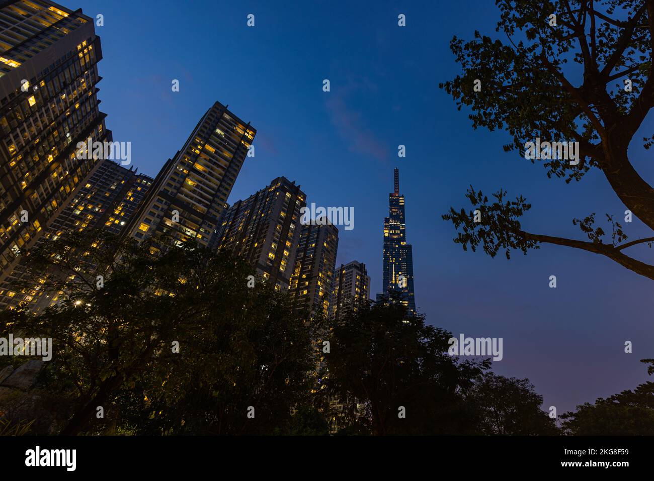 Ho Chi Minh City, Vietnam - November 08, 2022: Night view to the Saigon ...