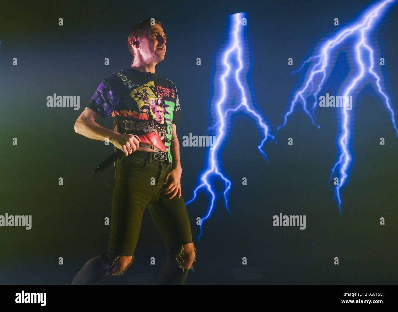 Prusikin of Little Big, a Russian rave band, performing live at the ...