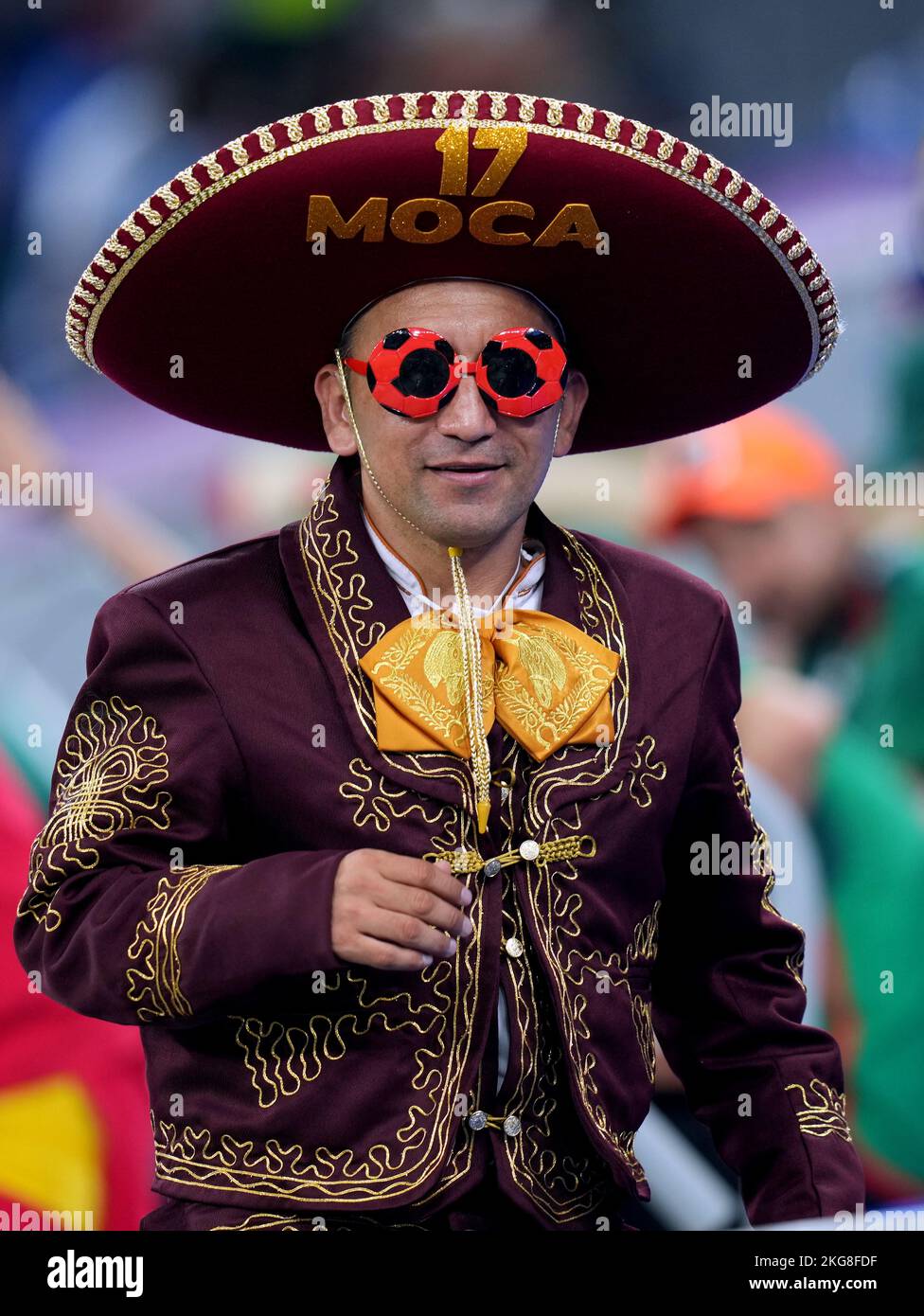 A Mexico fan ahead of the FIFA World Cup Group C match at Stadium 974 ...