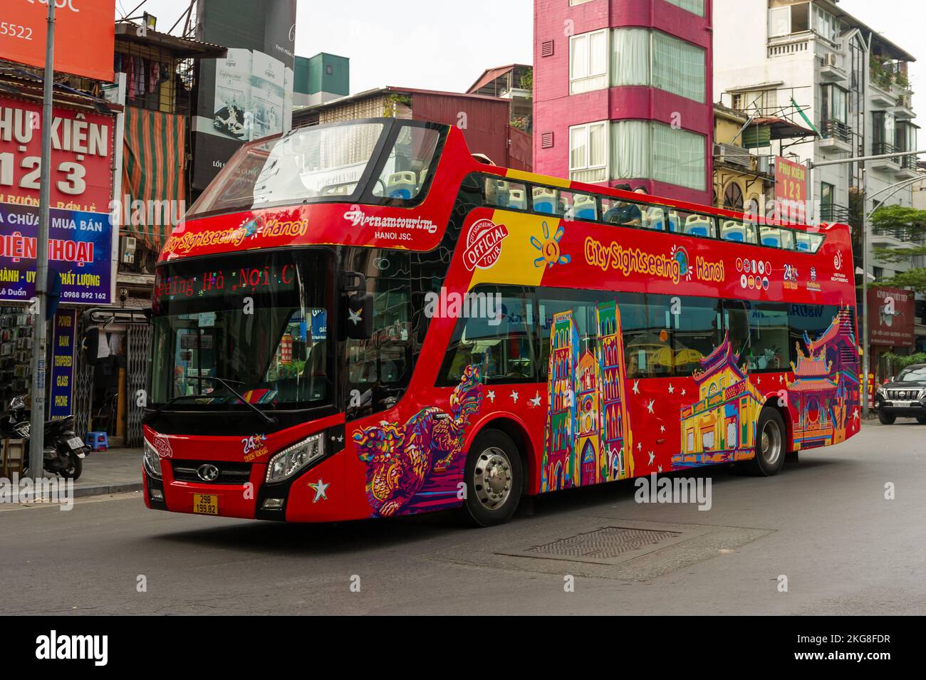 An Open Top tourist sightseeing bus in Hanoi, Vietnam Stock Photo - Alamy