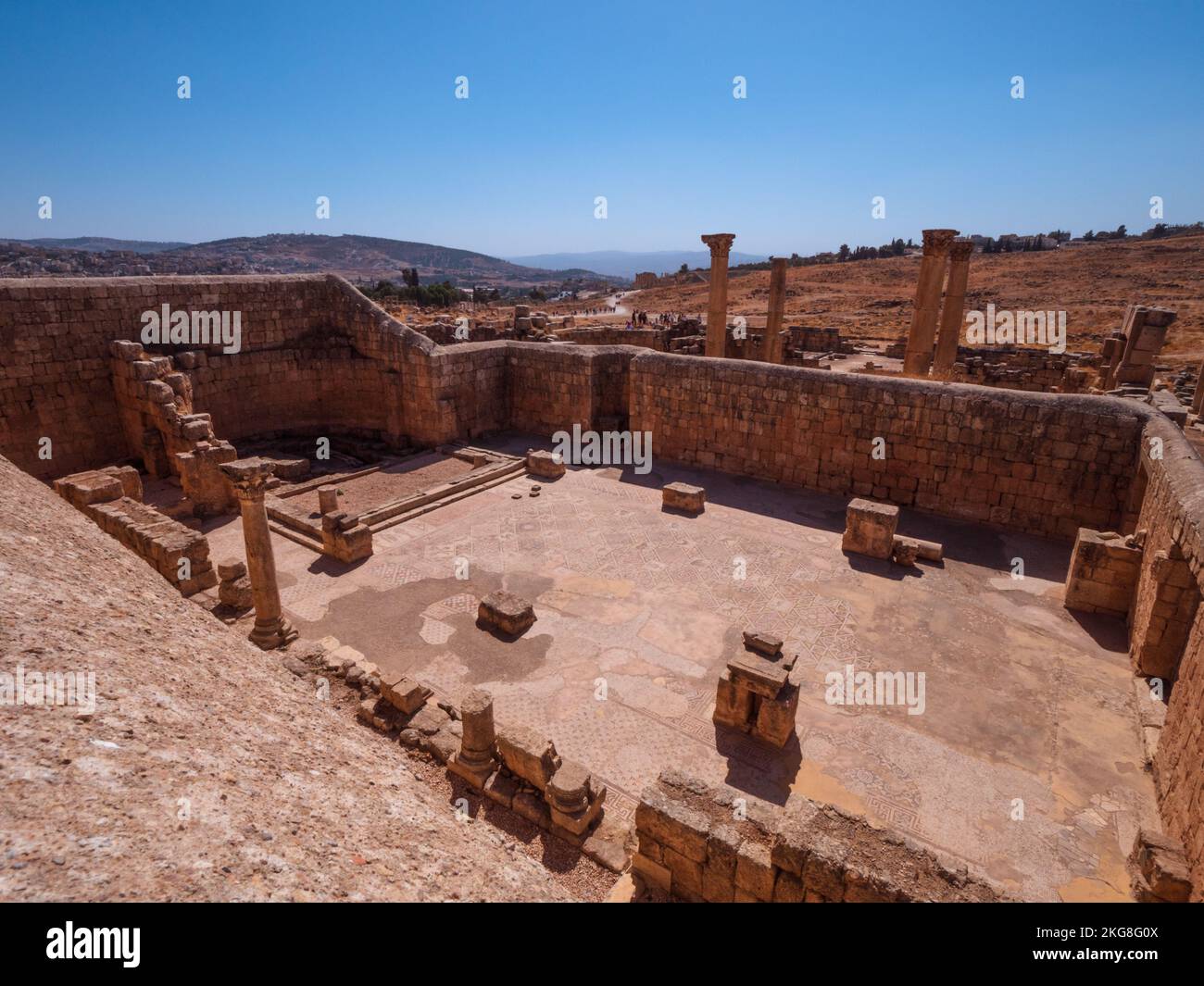 Scenic view of ruins of an old city, details of famous historical ...