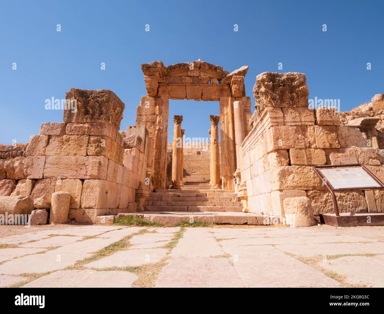 Scenic view of ruins of old city, details of famous historical ...