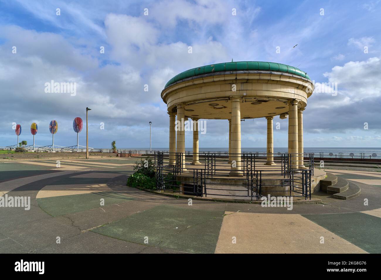 The Ramsgate's East Cliff bandstand with Conrad Shawcross' Beacons in ...