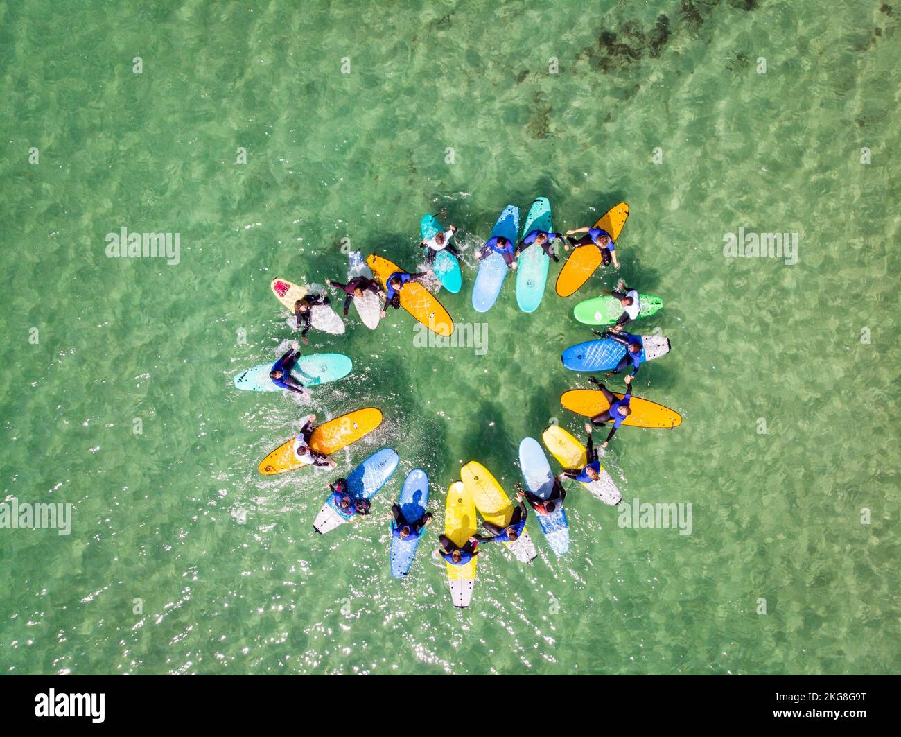 Surf Circle of Friends Stock Photo - Alamy