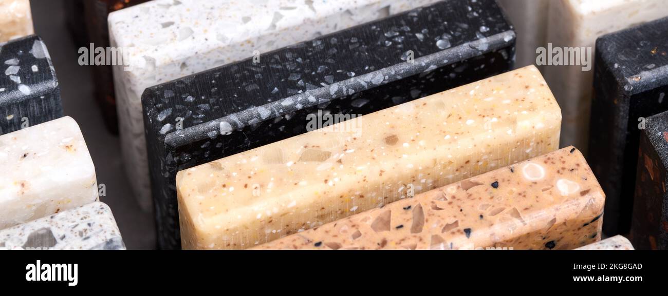 Porcelain stoneware artificial stone square samples of future kitchen ...