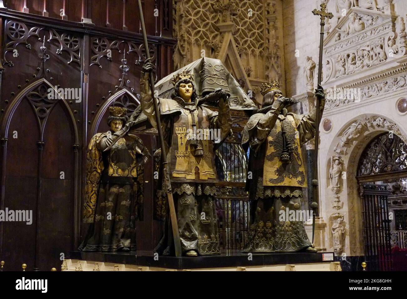 Spain, Seville, Cathedral Grave of Christopher Columbus Stock Photo - Alamy