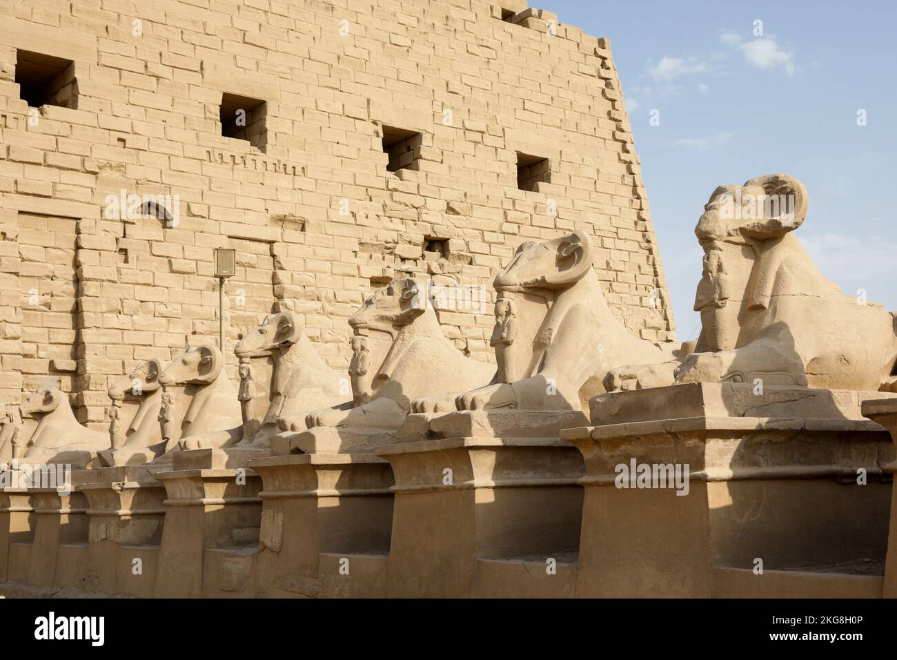 Egypt, Luxor, Animal statues at Temple of Karnak Stock Photo - Alamy