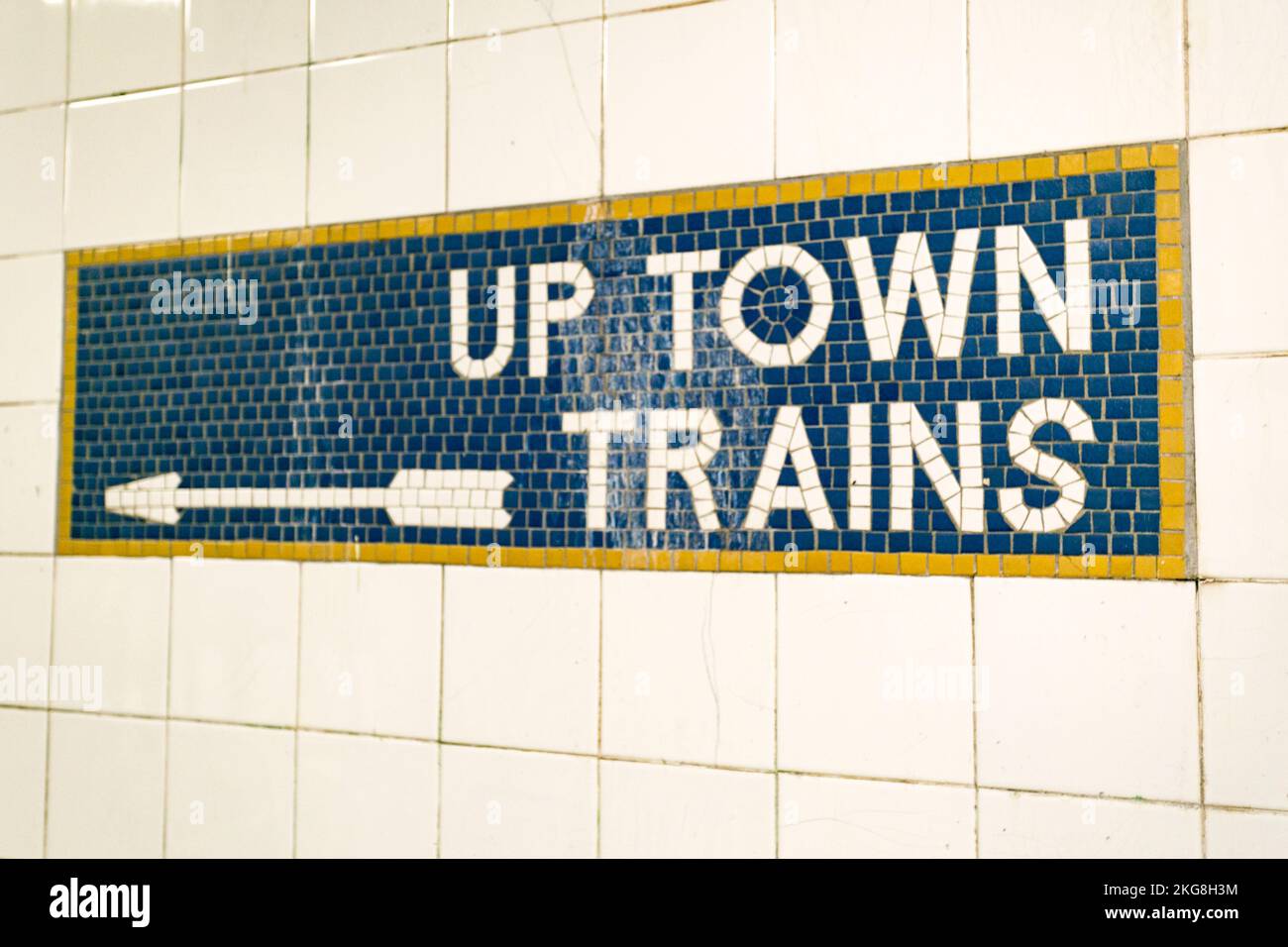 USA, New York, New York City, Subway direction sign on wall Stock Photo ...