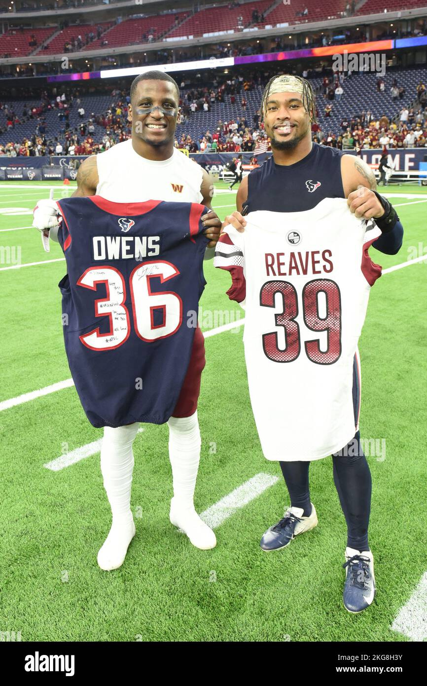 Washington Commanders safety Jeremy Reaves (39) ad Houston Texans ...