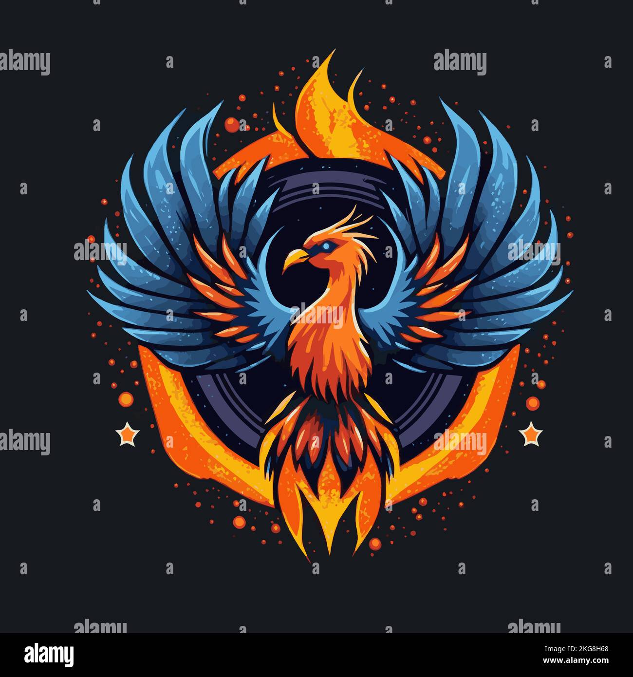 Blue Fire Phoenix Logo