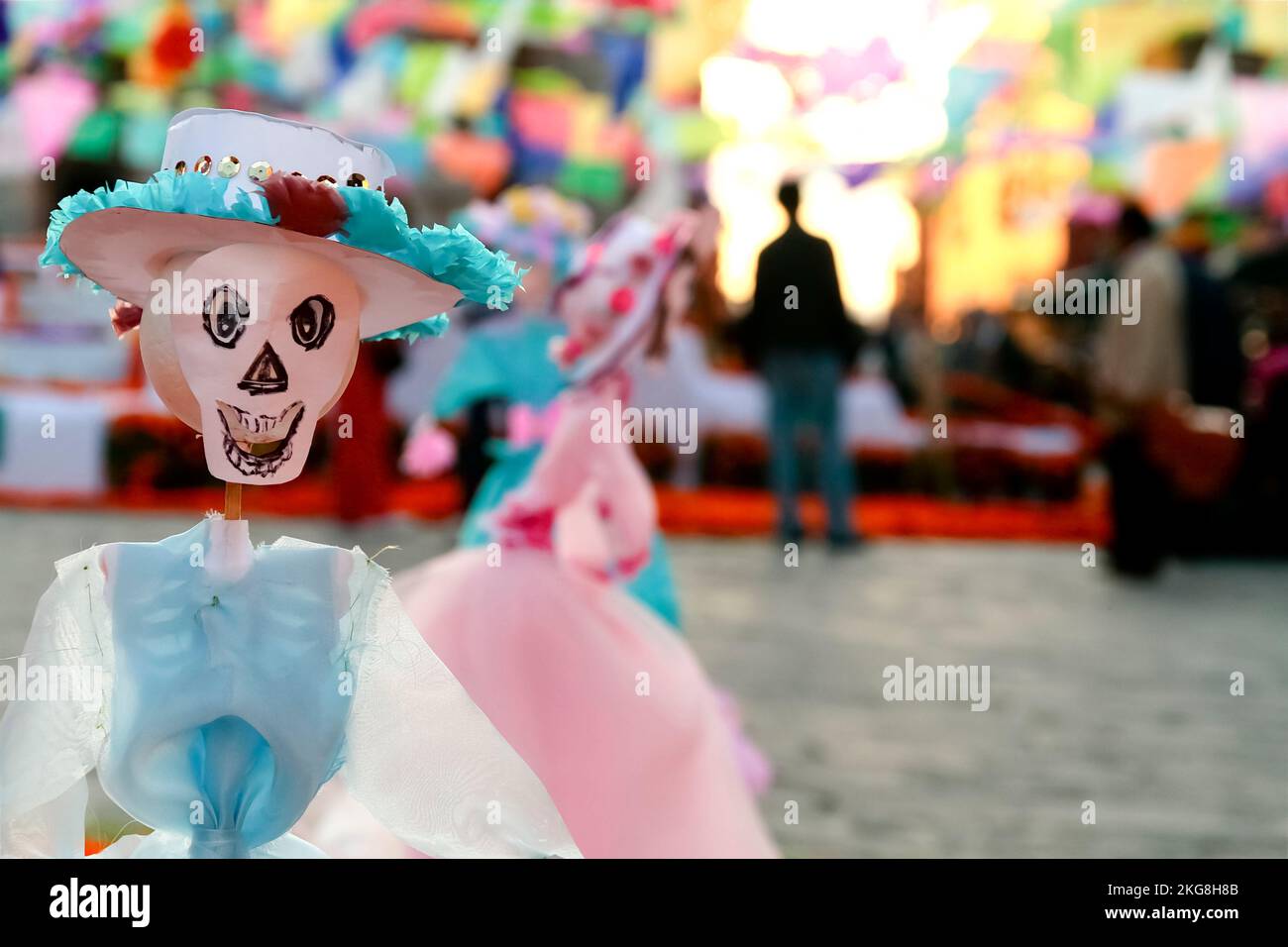 Mexico, San Miguel de Allende, Day of the Dead skeleton decoration ...