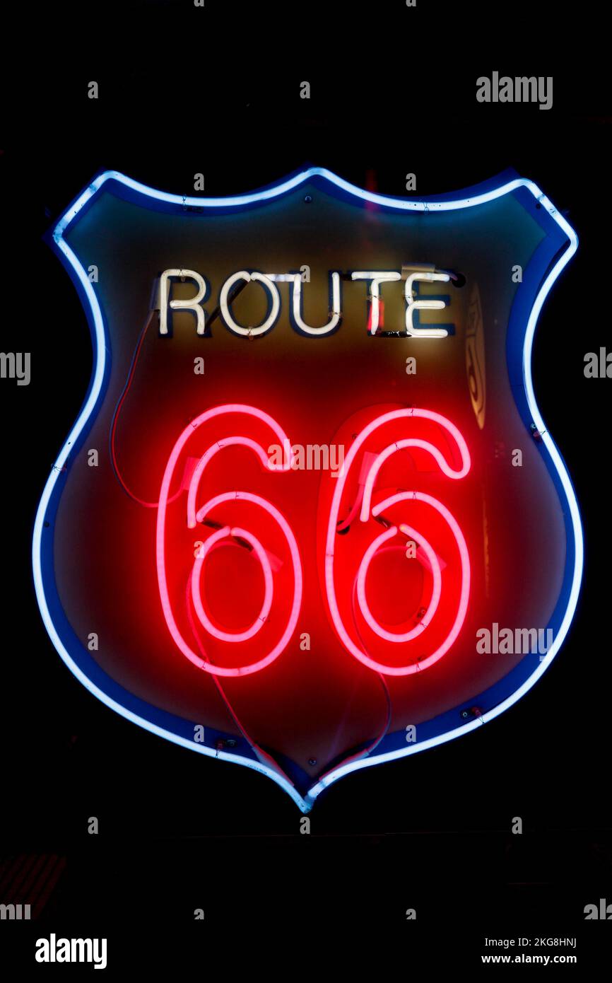Route 66 neon sign hi-res stock photography and images - Alamy
