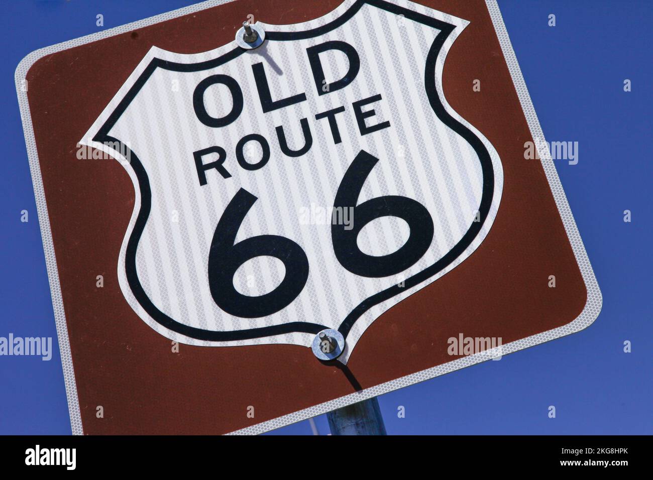 Close-up of vintage route 66 sign Stock Photo - Alamy